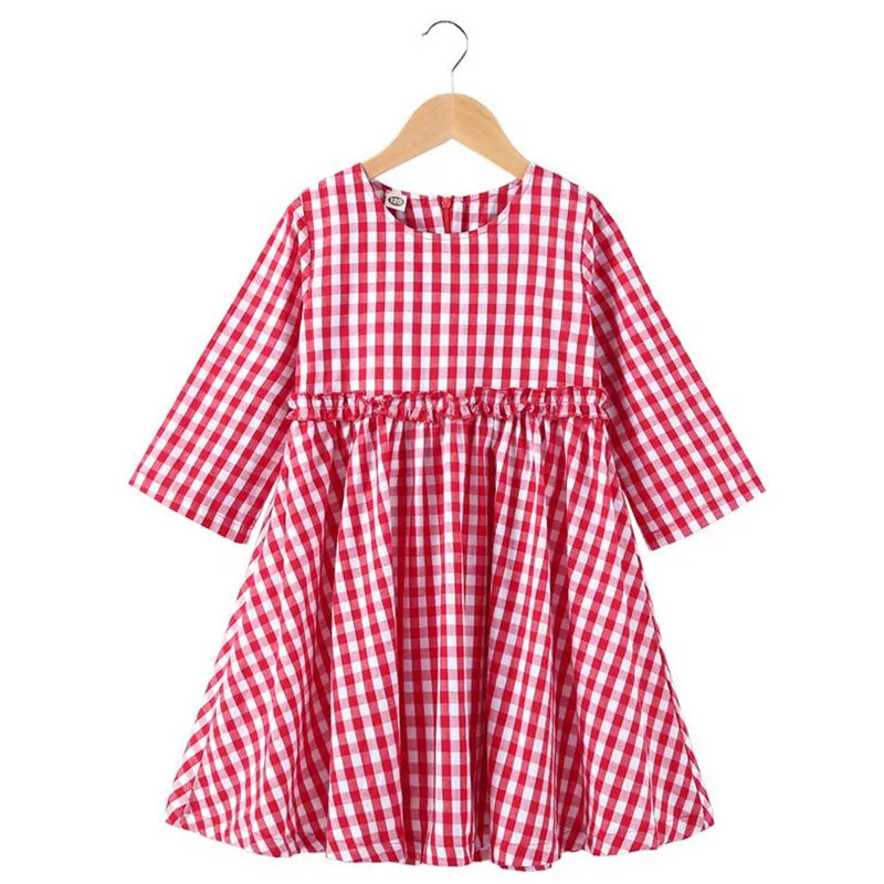 DFXD 2018 Spring Summer Lovely Teens Girls Red Plaid Princess Dress New ...