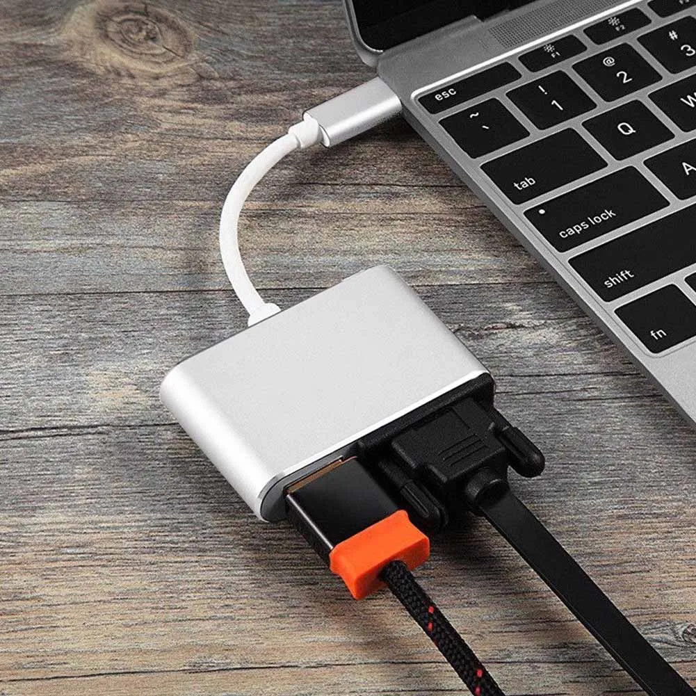 USB C Type C to HDMI VGA Adapter Notebook Laptop Converter for HDTV ...