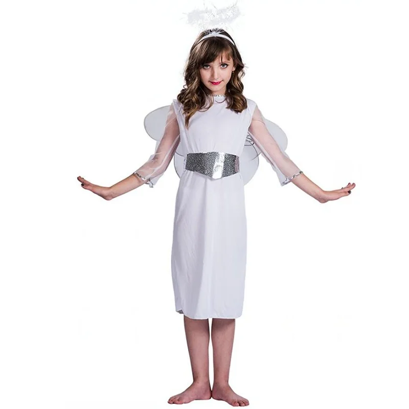 Halloween Girls Female Celestial Fairy Maiden Whtie Dress Costume All ...