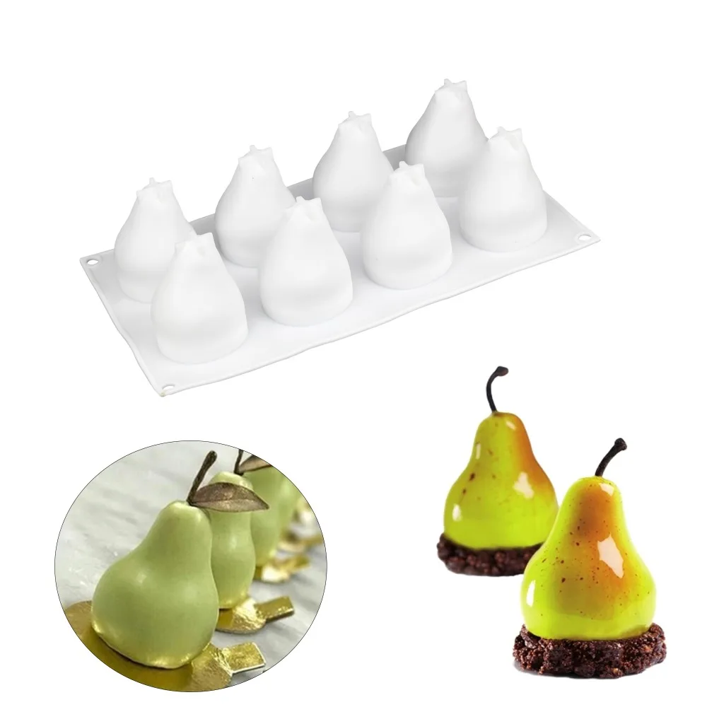 DIY-3D-Pear-Shape-Silicone-Cake-Mold-For-Mousse-Truffle-Candle-Mastic ...