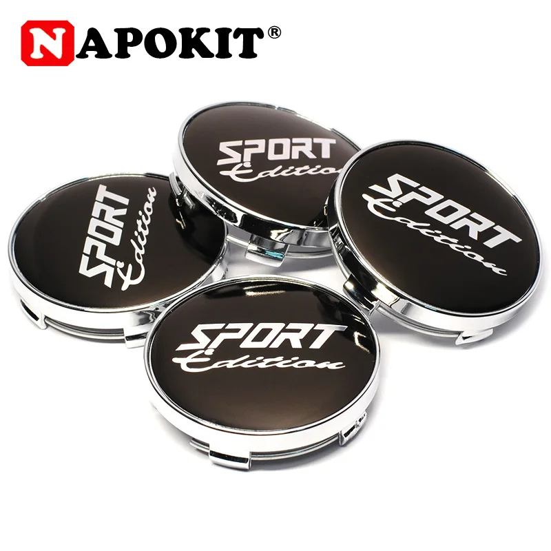 4pcs 60mm With Metal Aluminum 56mm Sport Edition Logo Car Wheel Center ...