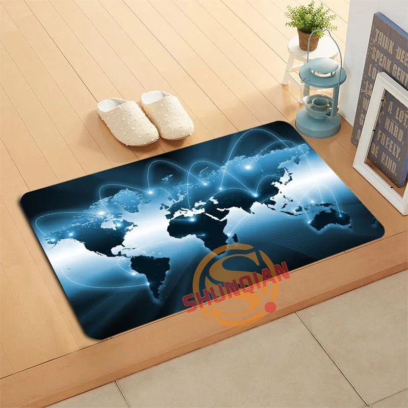Custom-World-Map-Doormat-Bath-Mats-Foot-Pad-Home-Decor-Bathroom-Mats ...
