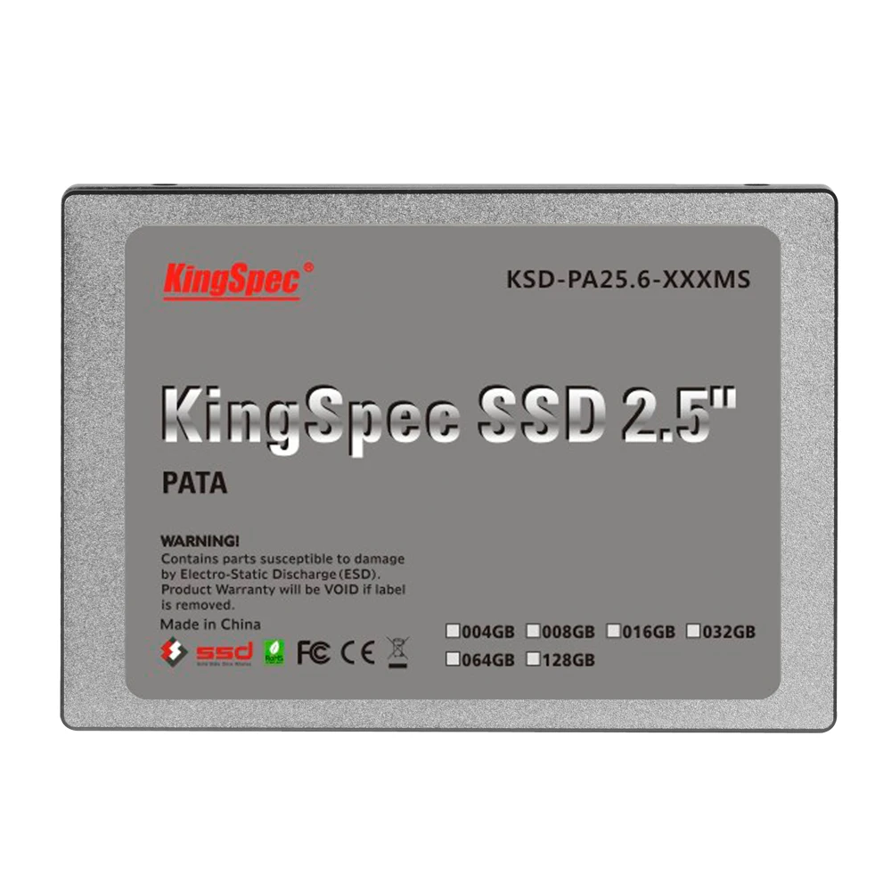 Ksd-pa25.6-xxxms Kingspec 2.5 " Pata Ide 44pin 64gb 128gb 256gb Ssd Mlc ...