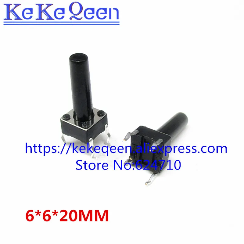100pcs/pcs Push Button Switches 6*6*20mm 6mm*6mm*20mm Dip-4 Tactile ...