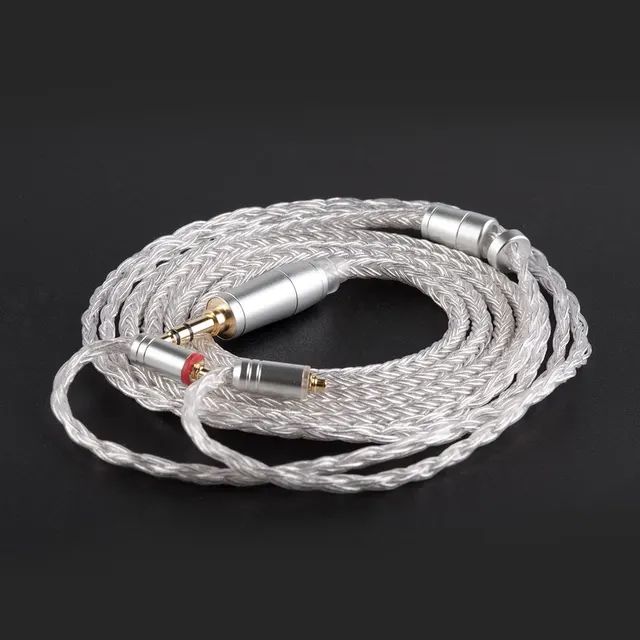 KBEAR 16 Core Silver Earphone Cable MMCX/QDC/2PIN Earbuds 2.5/3.5/4.4MM Headphone Plug For Blon ...