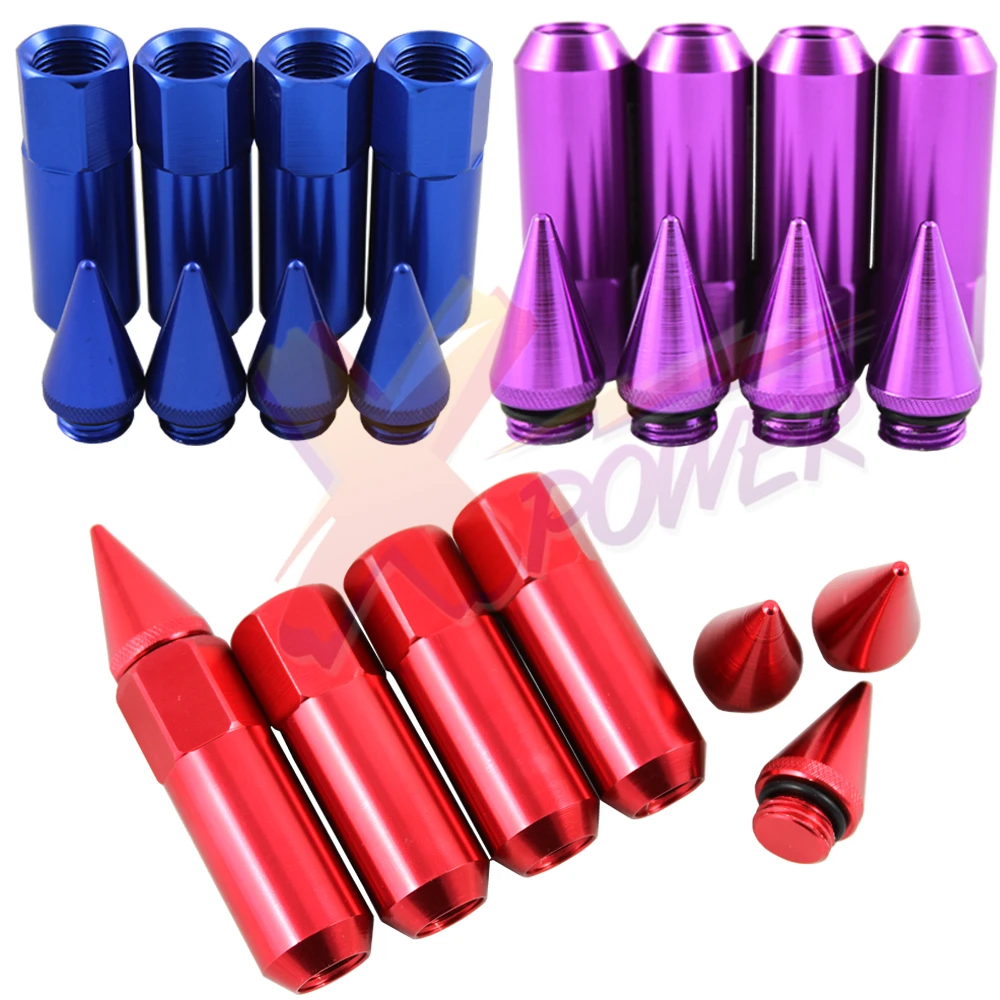 Xpower - 4 PCS SPIKED ALUMINUM EXTENDED TUNER LUG LUGS NUTS FOR WHEELS ...