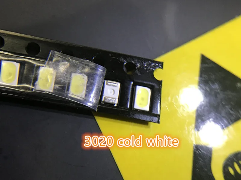 500 개/몫 LED SMD LED 3020 슈퍼 밝은 흰색 밝은 차가운 흰색 구슬 3020 SMD 구슬|beads beads ...
