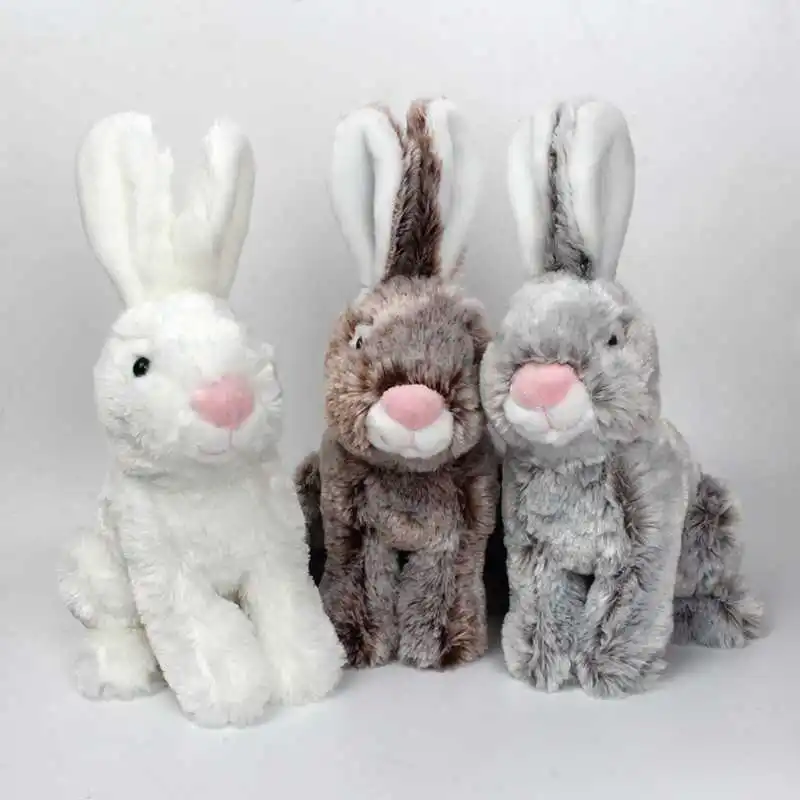 Realistic real life White Rabbits plush toys animals toys stuffed bunny ...