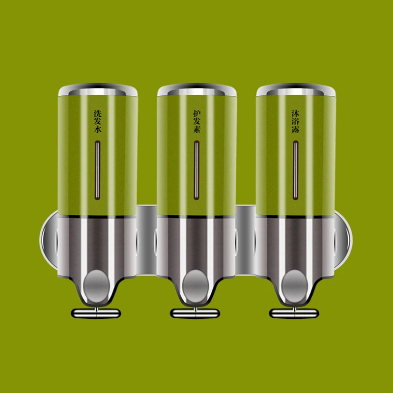 500ML Wall Mounted Bathroom ABS Soap Dispenser Mounted Shampoo Green ...
