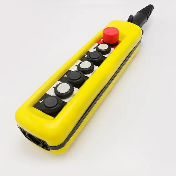 XAC A6913 5A 6 Pushbuttons Double Speed Hoist Crane Pendant Control Stations With Emergency Stop ...