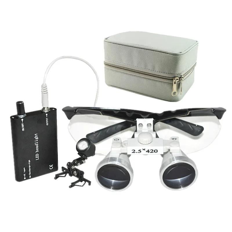 Lupa negra de alta calidad 2.5X420 lupas médicas quirúrgicas Lupas ...