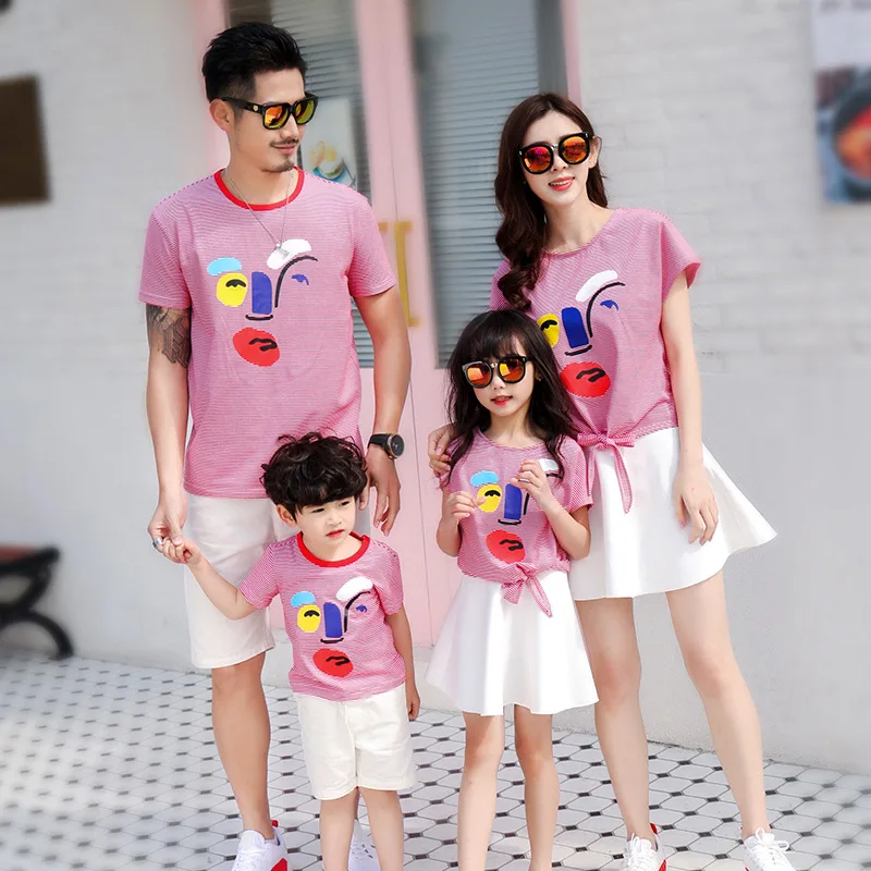 Family Matching Clothes Summer Mom and Daughter Dress T Shirt+skirt ...