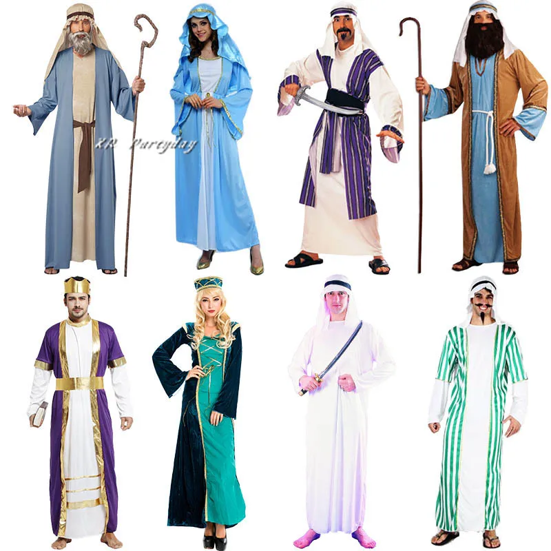 Men Arab Middle East Cosplay Robe Adult Clothes Carnival Role Play ...