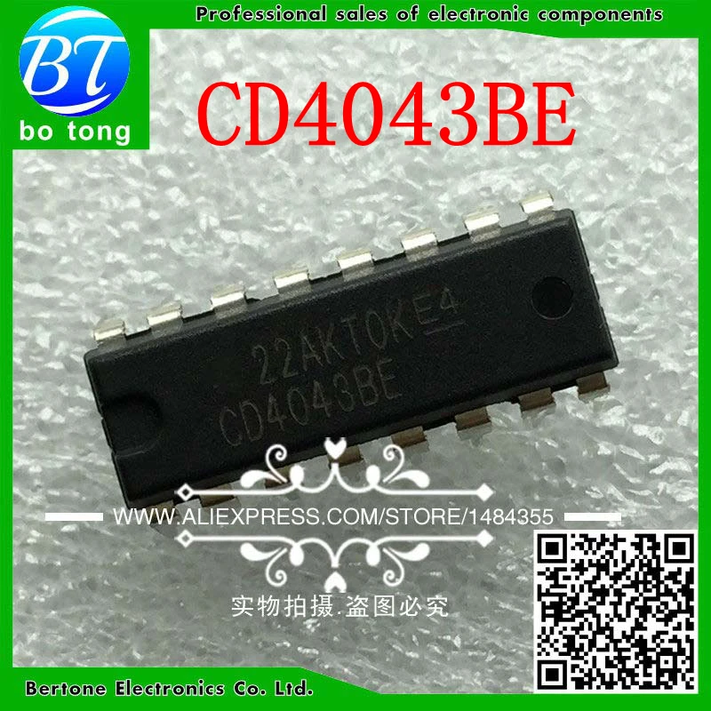 50 unids/lote CD4043BE CD4043 DIP16 lógica pestillos nuevo original ...