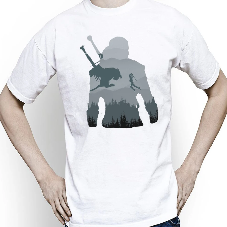top quality The Witcher 3 T Shirt Summer Men Cotton Short Sleeve the ...