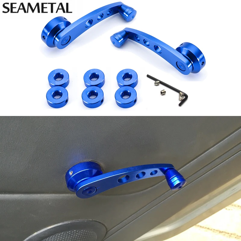 Car Window Crank Handle Winders Riser Kit Manual Door Aluminum Alloy ...