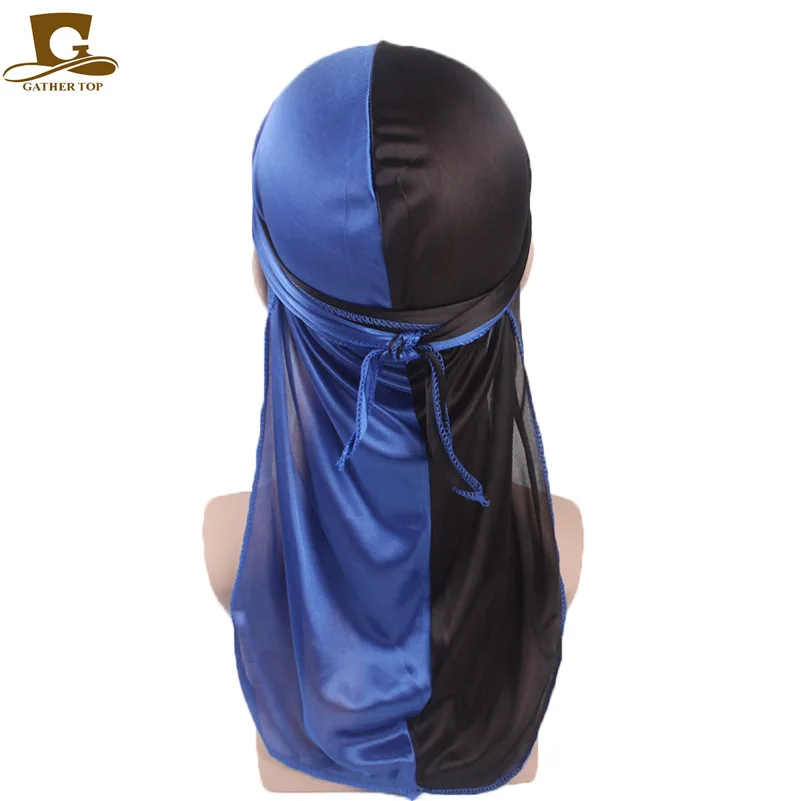 New-Fashion-Double-Colors-Soft-Satin-Durag-Men-s-Silk-Patchwork-Durags ...