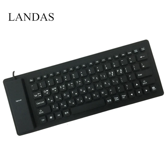 Landas Wired USB Silicon Korean Keyboard For Tablet Flexible Roll Korea ...