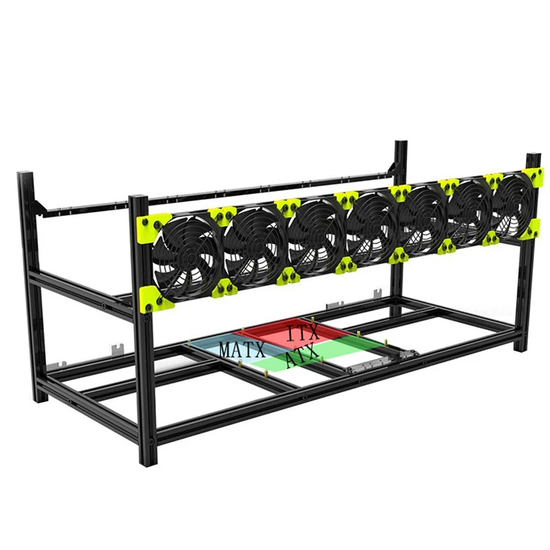 8 GPU Graphics card Aluminum alloy mine frame Stackable Open Air Miner ...