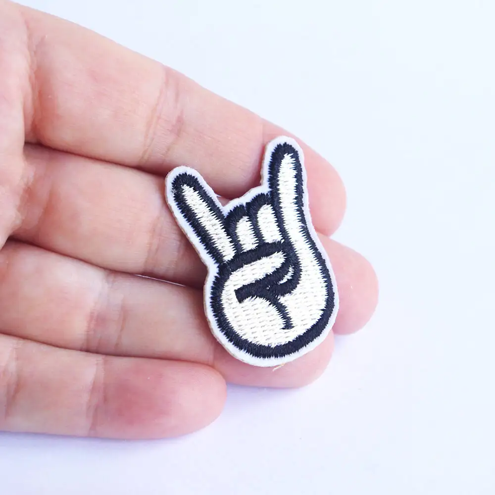 Hand Patch Rock Heavy Metall abzeichen Horn eisen auf patch Applique ...