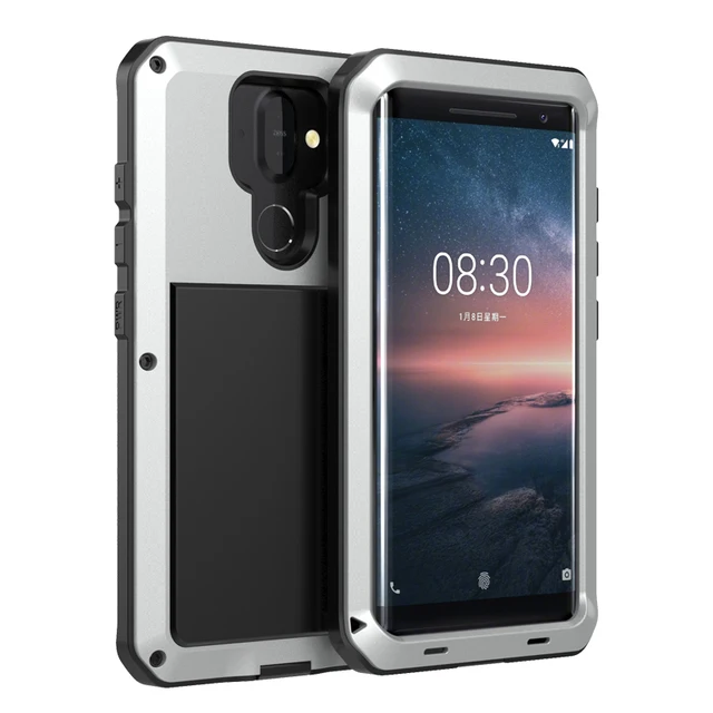 For Nokia 8 Sirocco Shockproof Case Armor Waterproof Metal Aluminum ...