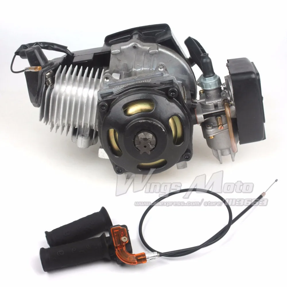 49CC 2 stroke Engine +Handle Bar+Throttle Cable Motor Pocket Mini Bike ...