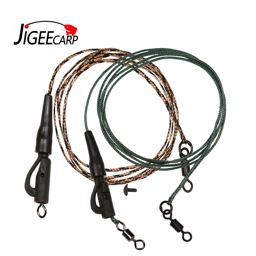 JIGEECARP 1SET 45LB Carp Fishing Leader Rig Line Combi Rig Safty Clip ...
