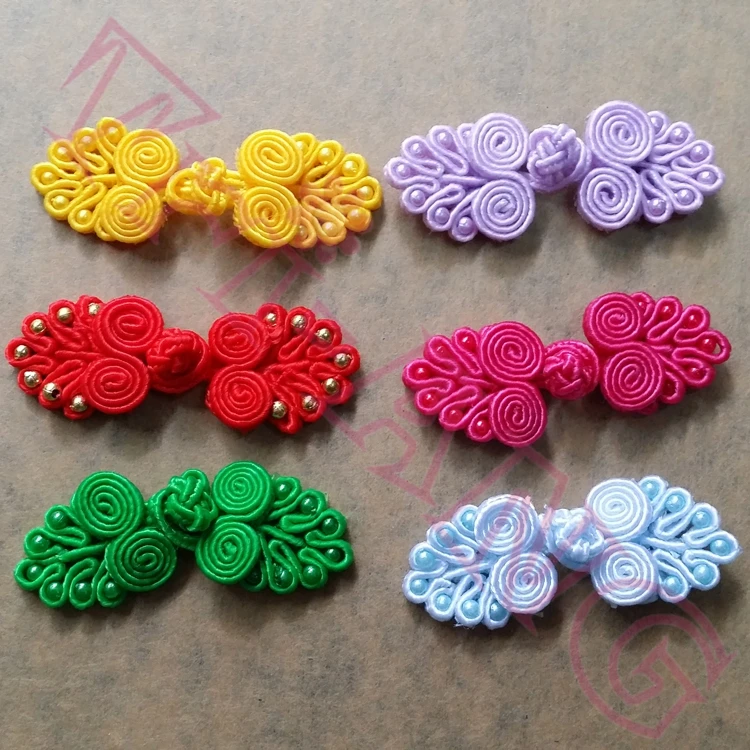 50 pairs/lot, Traditional Colorful Chinese Knot Buttons Cheongsam ...