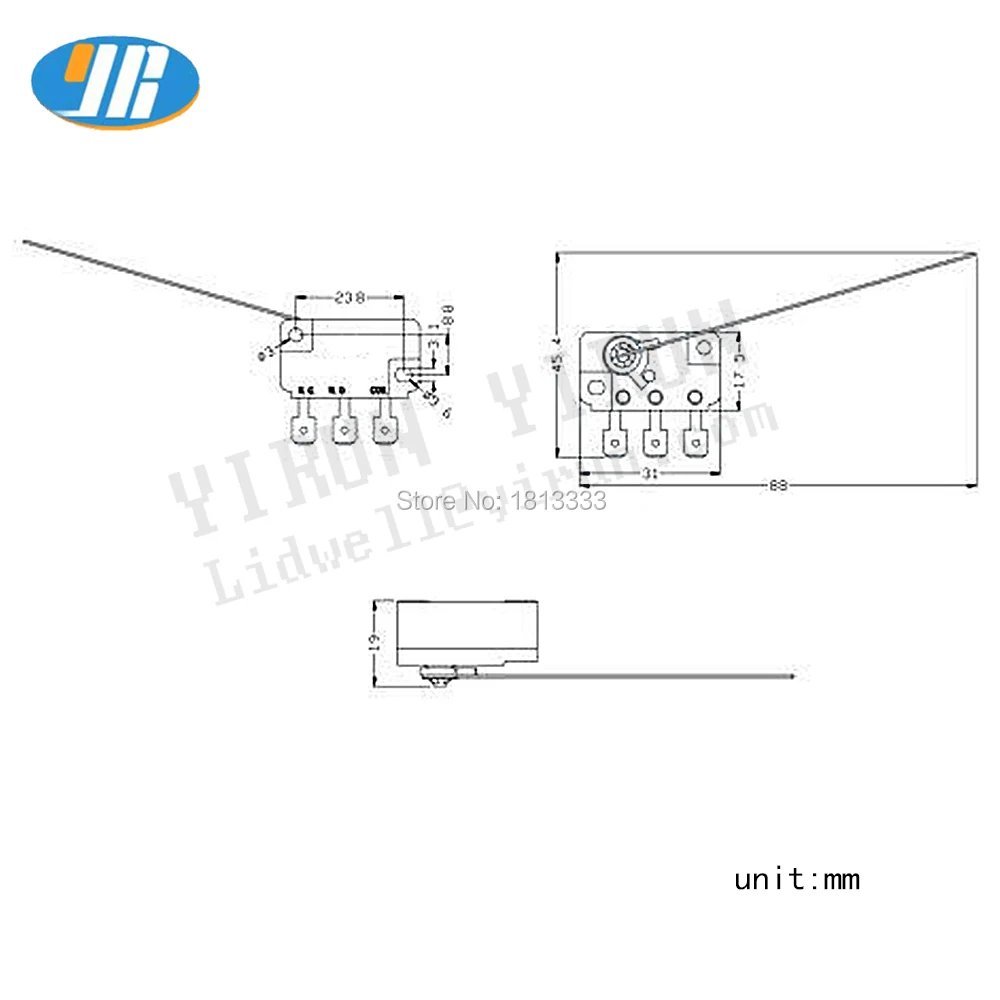 Pin：3 terminalsWire Actuator: 85mmColor:black