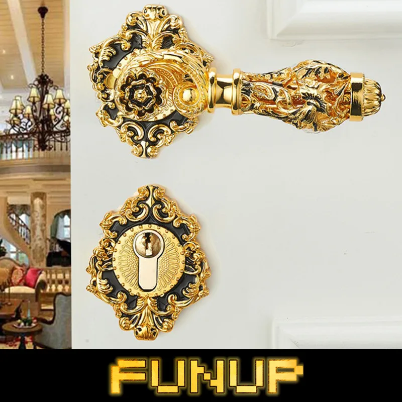 GOLD COLOR FANCY ZINC ALLOY DOOR HANDLE DOOR LOCK QUALITY 20YEARS ...