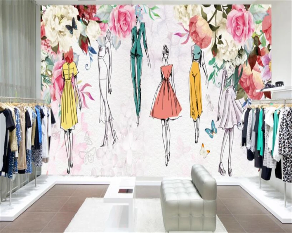 Beibehang Custom 3d Wallpaper Watercolor Flower Beauty Retro