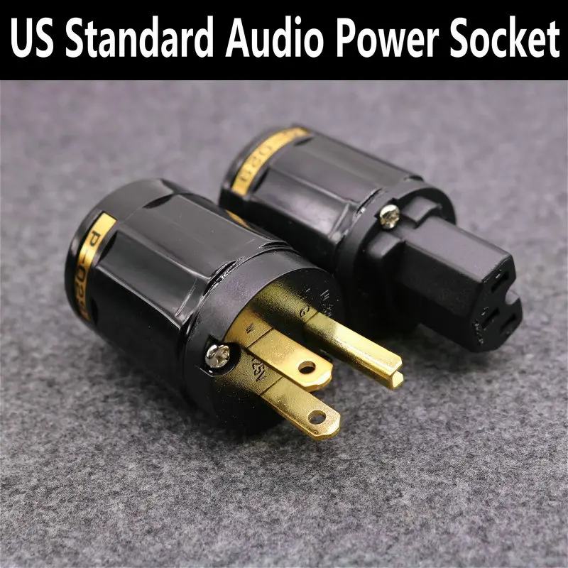 50 쌍 100 개/몫 P029 C029 구리 미국 표준 Hifi 전원 커넥터 플러그 잭 오디오 전원 소켓|american plug|power socketus power ...