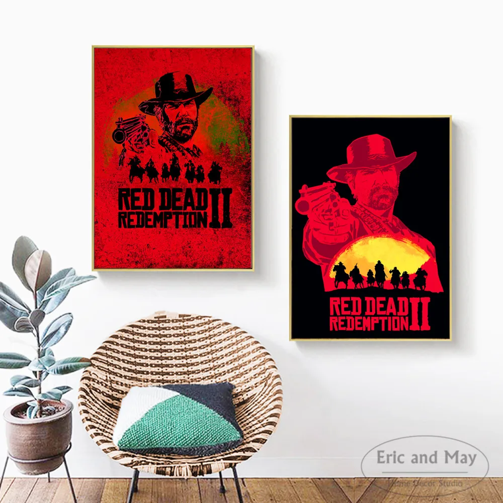 Red Dead Redemption 2 Video Game Wall Art Canvas Painting Poster For ...