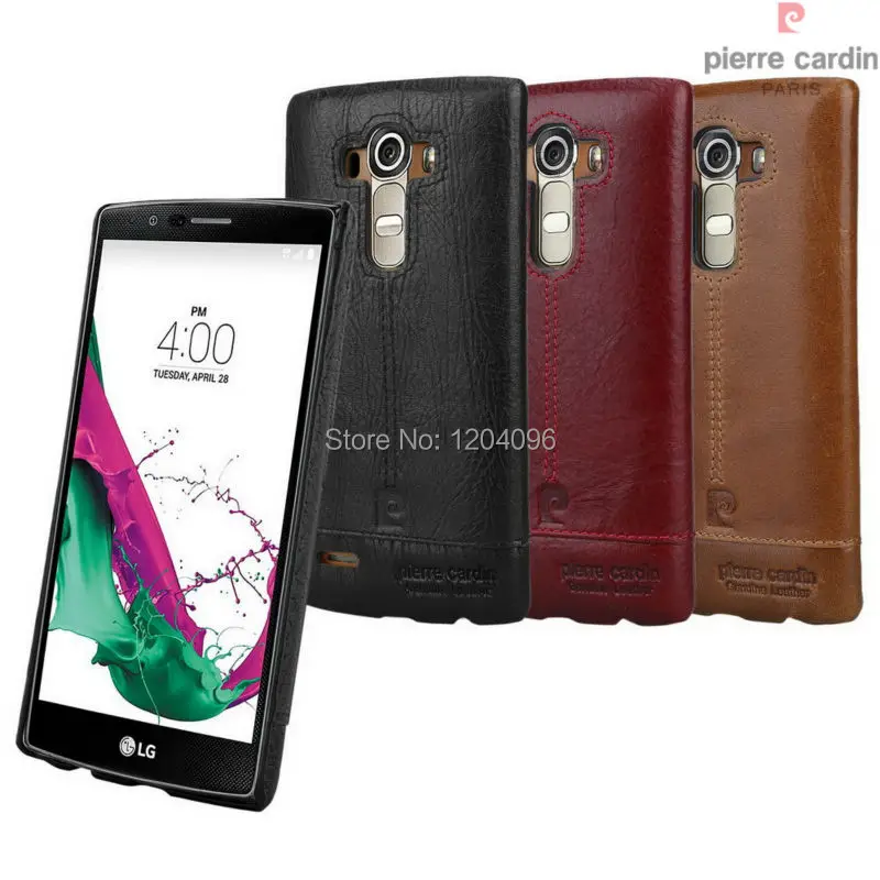 Pierre Cardin For LG G4 G40 100% New Brand Genuine Leather Cover Back ...