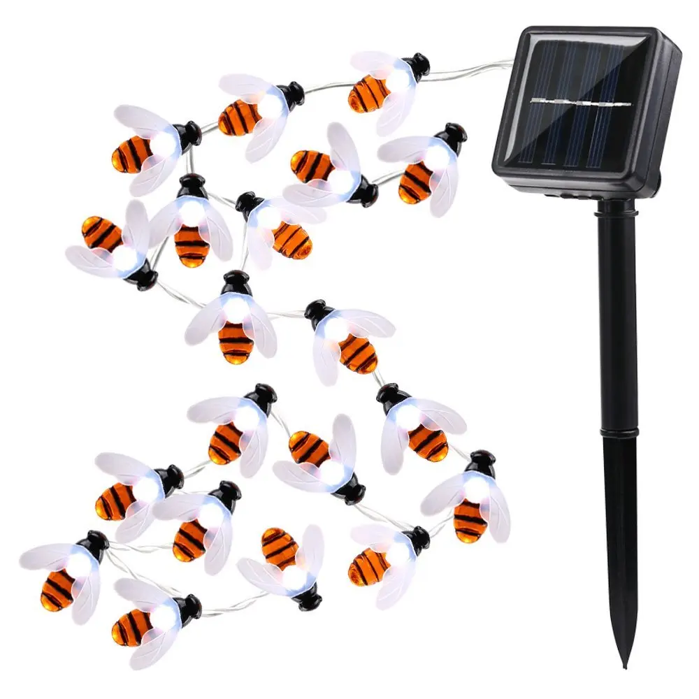 מנורות סולאריות - New 4m Solar String Lights, 20 Led Bumble Bee Shape ...