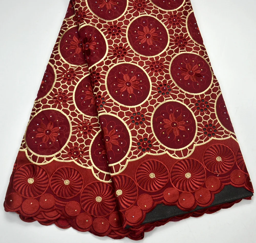 Latest Excellent High Quality Wine Red Swiss Voile lace African ...