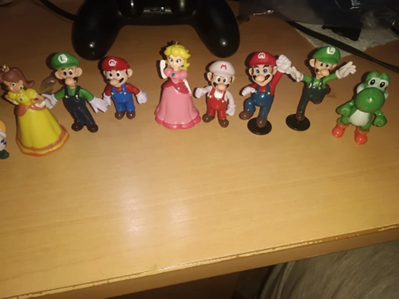 22pcs/set Super Mario Luigi Bros Family Mini Wario Waluigi Toad Bowser ...