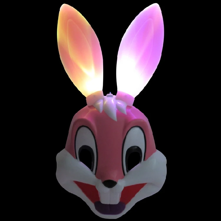 Shiny Pink Rabbit LED Mask Game Anime Cartoon PVC Girls Mask Cosplay ...