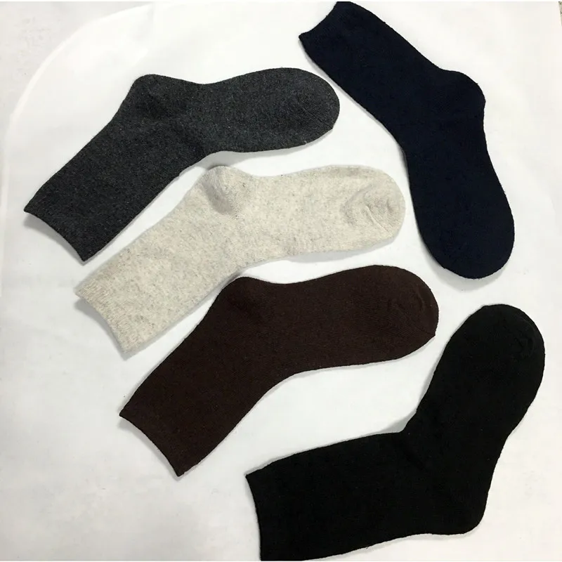 Free shipping 1lot=5pairs solid earth tone color design Men's rabbit ...