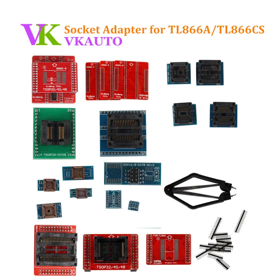 21pcs Socket Adapters for Mini Pro TL866 TL866II Plus EEPROM Programmer