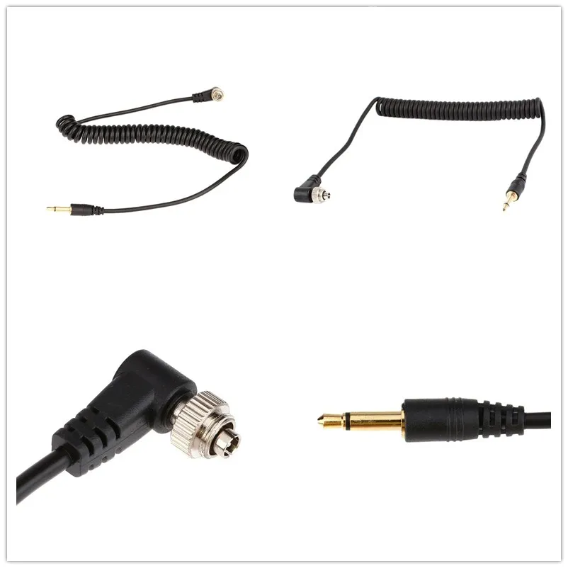 1Pcs 3.5mm to Male PC Flash Sync Cable Screw Lock for Trigger Studio ...