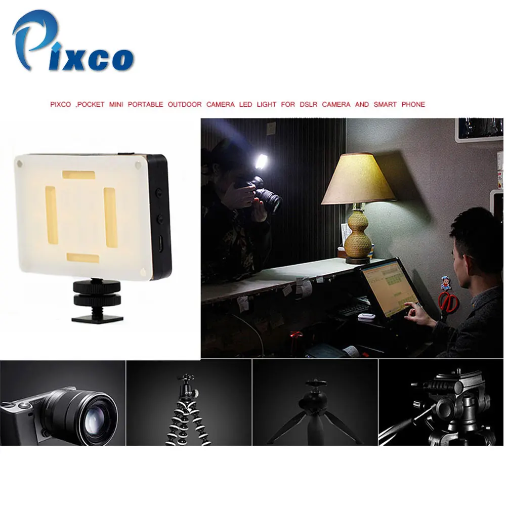 Pixco rechargeble led 비디오 라이트, 포켓 미니 휴대용 야외 카메라 dslr 카메라 및 스마트 폰에 대 한 ...