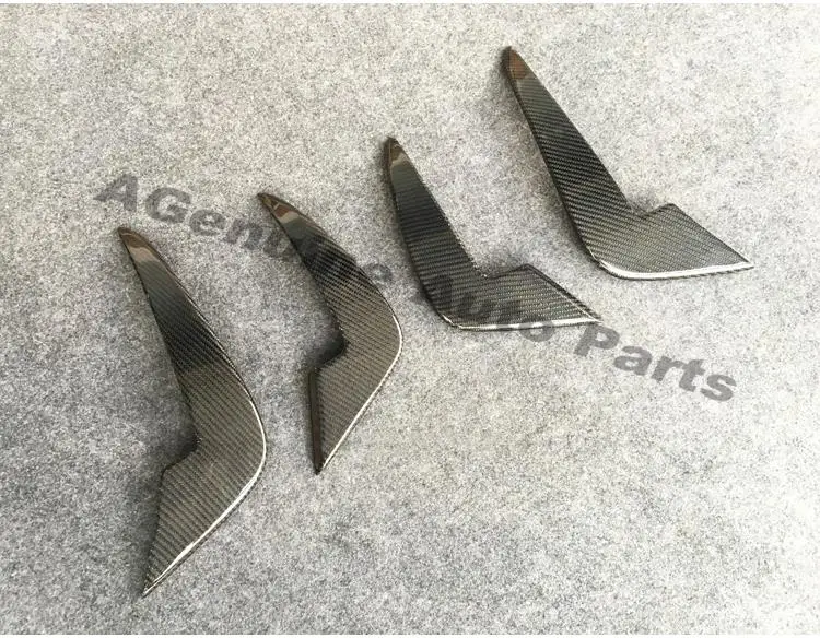 carbon fiber ABS black red yellow blue car front bumper canards trims ...