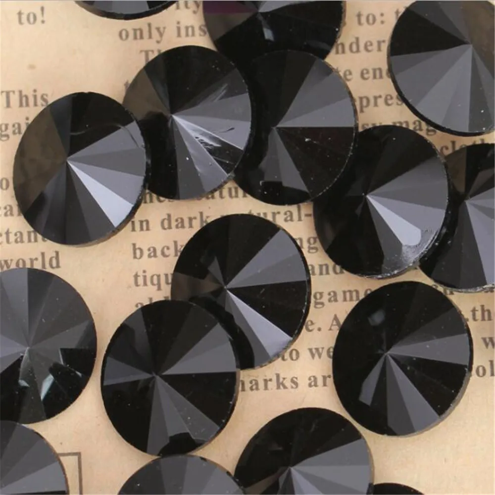 Loose Satellite Pointback Crystal Rhinestones DIY Black Jet Color Round ...