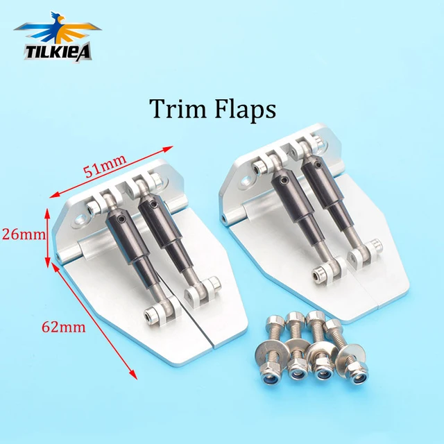 A Pair Of High Quality Adjustable Trim Flaps 51*62mm For Nitro Gas RC ...