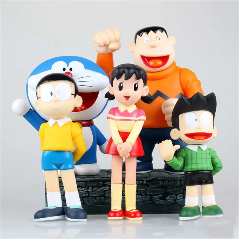2016 New Doraemon Figures Big Size 21cm 5pcs/lot Nobita Nobi Figure PVC ...