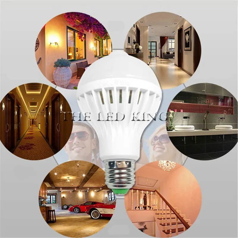 Led Pir Motion Sensor Lamp 5w 220v Led Bulb 7w 9w 12w 15w Auto Smart ...