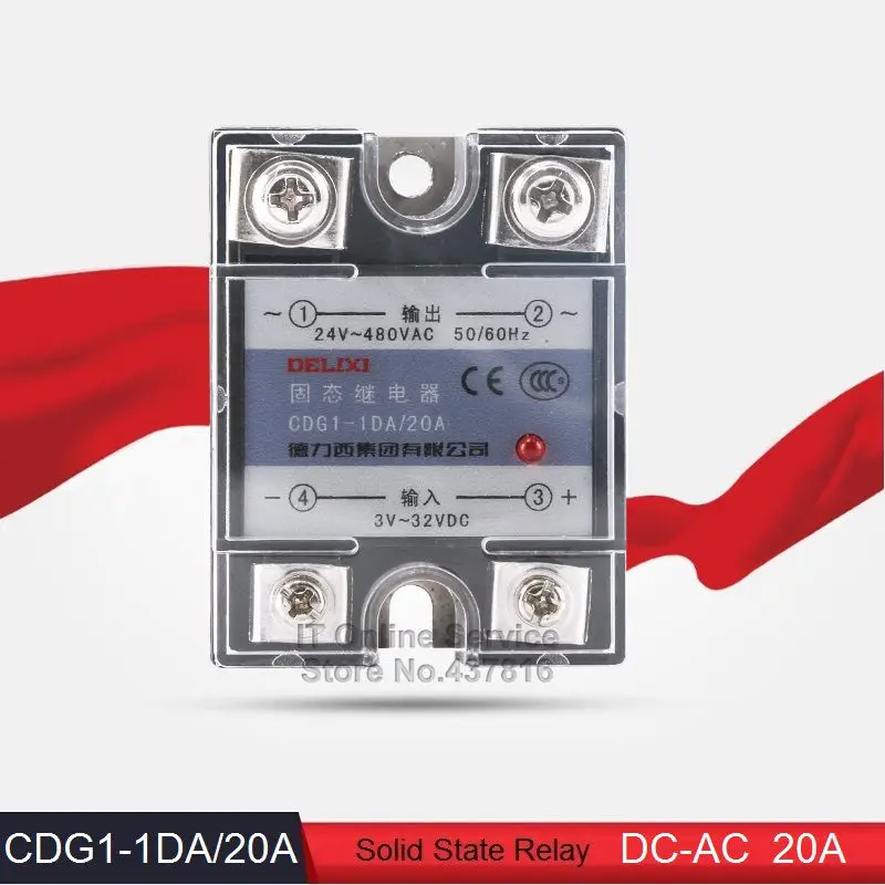 High Quality DC AC 20A Solid State Relay Single Phase SSR 20A Input 3 ...