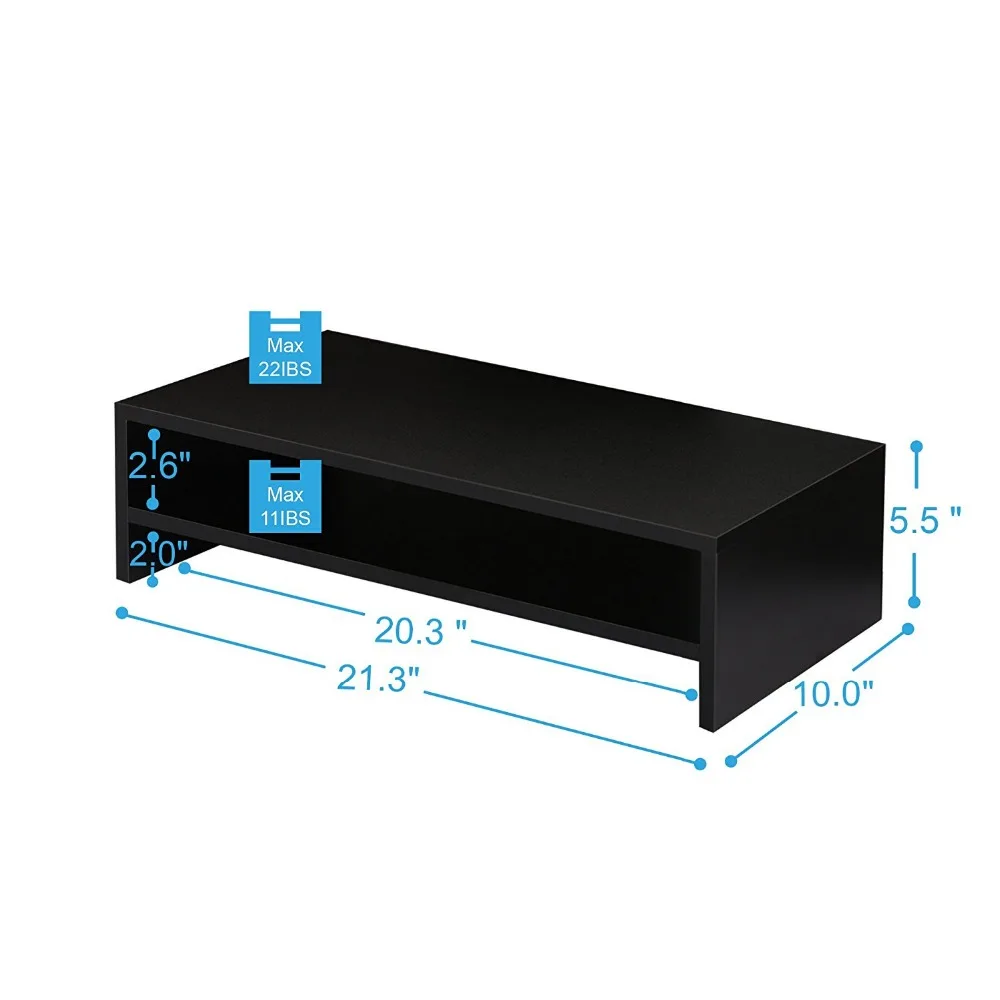 FITUEYES Computer Monitor Riser 21.3 inch 2 Tier Shelves Monitor Stand ...