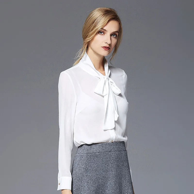 Fashion Women's Translucent Blouse with Full Sleeve Chiffon Shirt Tops ...